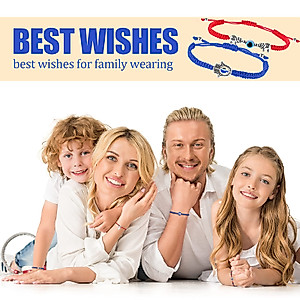 16 Pieces Evil Eye Bracelets Adjustable Braided Lucky Bracelet Ojo Bracelet Black Red Cord Bead Bracelet Hand Kabbalah Protection Amulet Gifts for Christmas Women Men (Classic Style)