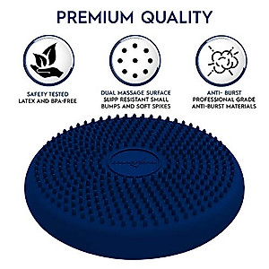 Bouncyband — Wiggle Seat, 1 Pack — Blue, 10.75” D – Little Sensory Cushion for Kids Ages 3-7 — Promotes Active Learning, Improves Student Productivity, Includes Easy-Inflation Pump