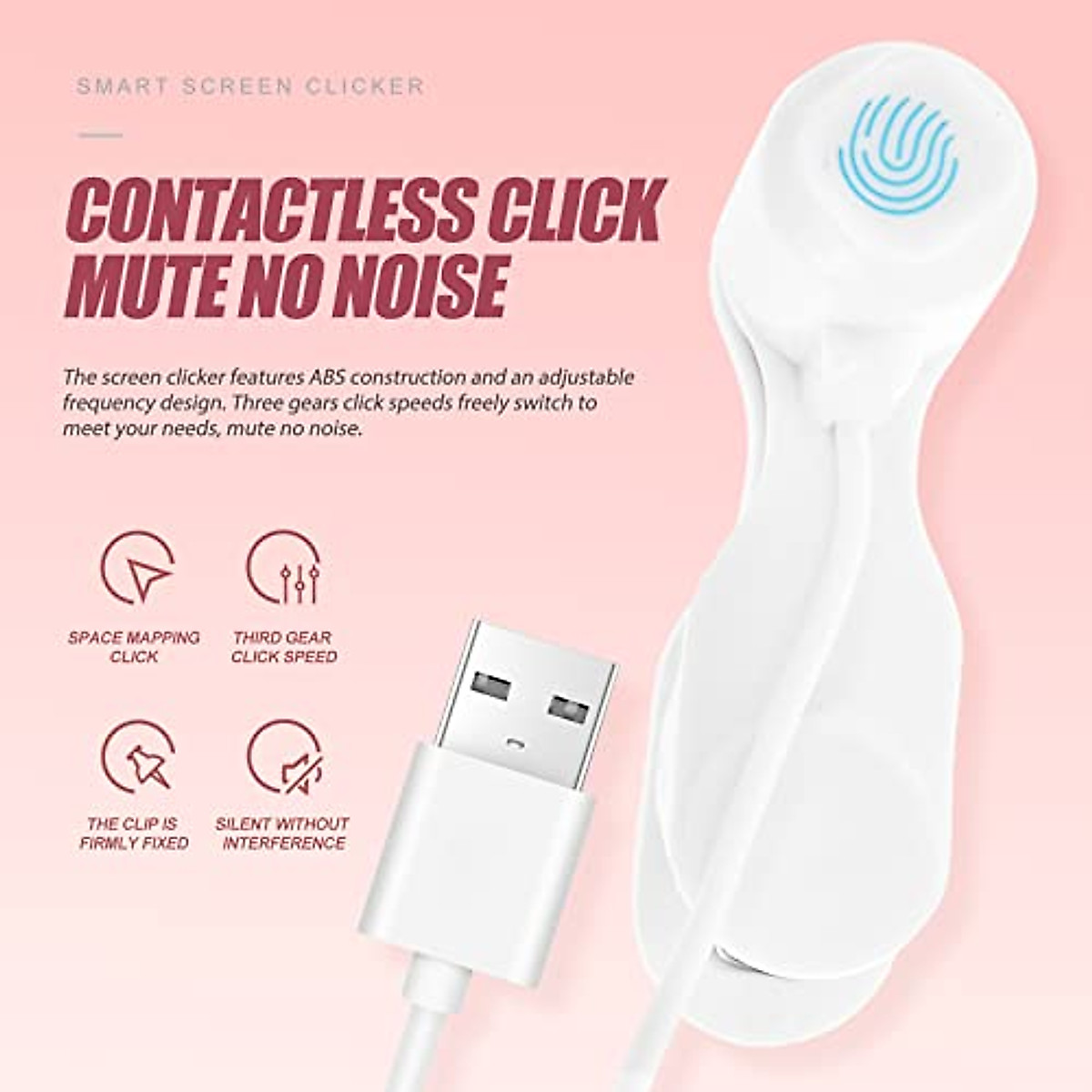 balacoo Screen clicker USB Phone clicker Broadcasting clicker Adjustable Keyboard Stand Computer Holder Live Broadcasts auto clicker for Tablet Screen Clip Holder Screen Click Supply Wired