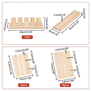 PH PandaHall Earring Holder Stands Jewelry Display Wood Earring Necklace Stands with 10pcs Earring Cardboard Wood Earring Display Stands for Selling Earring Showing Jewelry Displaying Business Card