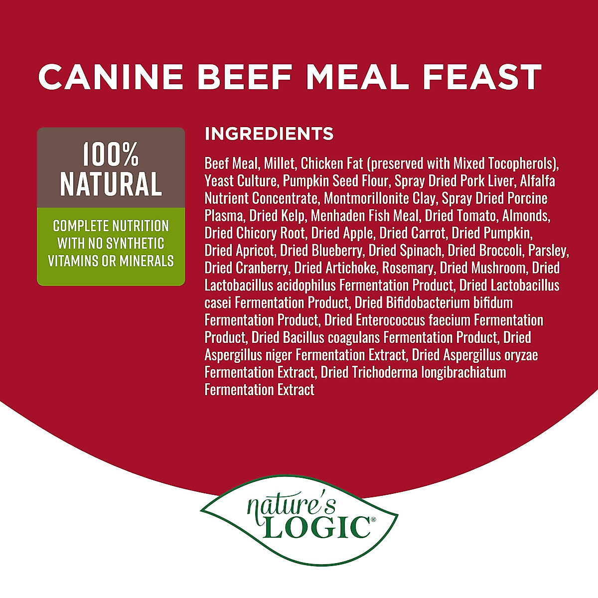 NATURE'S LOGIC Dog Food Canine Meal Feast, Beef