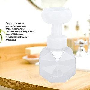 Natudeco Foaming Hand Soap Dispenser Liquid Soap Bottle PETG Flower Shape Portable Foaming Bottle for Cleaning Travel Foam Pump Bottle 300ml (Transparent)
