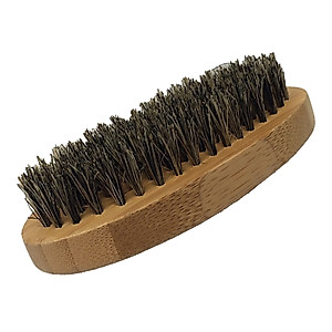 G.B.S Men's Oval Wood Handle Boar Bristle Brush, Beard Comb, Wooden beard comb, Ideal Choice for Men- Professional beard brush for super-stylish beard