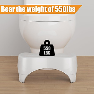Toilet Stool, Toilet Step Stool, Potty Stool for Adults and Kids, Poop Stool for Bathroom, Non-Slip Simple Design White