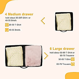 SENSWEET 10 Dresser for Bedroom, Big Fabric Dressers & Chests of Drawers for Living Room, Hallway/Nursery/Clothes Dresser with Steel Frame & Wood Top （Dark Grey