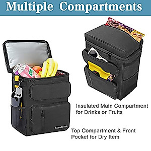 Insulated Cooler Backpack Leakproof Backpack Cooler 45 Can Large Soft Cooler Bag to Picnic Travel for Men Women (Black)