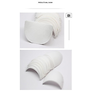 BeeSpring 4 PCS Covered Set-in Shoulder Pads Sewing Foam Polyester Pads (4 White)