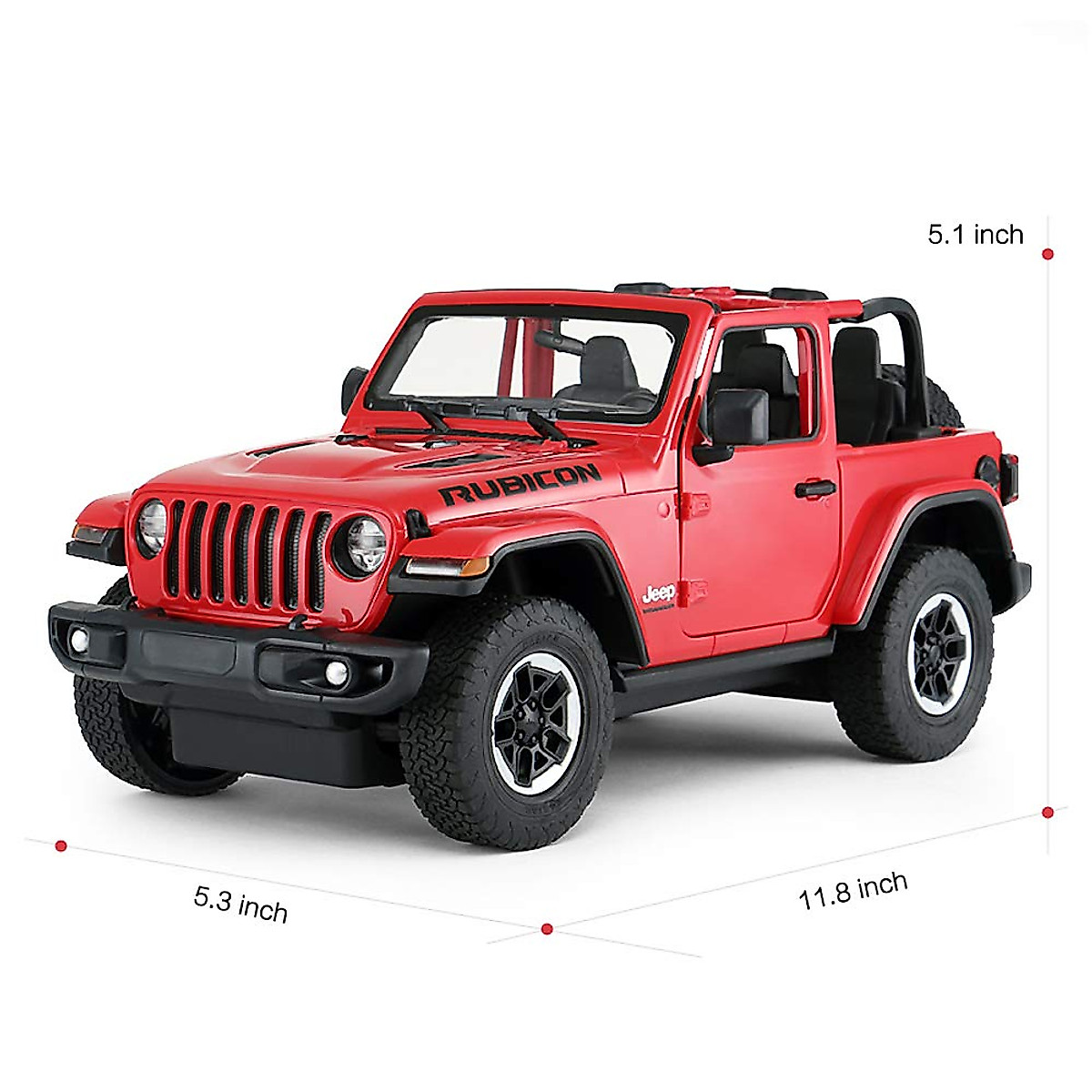 RASTAR Off-Road Remote Control Car, 1:14 Jeep Wrangler JL RC Off-Road Racing Vehicle Toy Car for Kids Adults, Spring Suspension/Door Open, 2.4Ghz RED