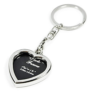 Elechobby Photo Keychain Keyring Picture Frames Commemorative Keychains (Silver Heart), Medium