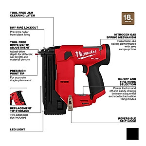 M12 FUEL 12-Volt Lithium-lon Brushless Cordless 18-Guage Compact Brad Nailer (Tool Only)