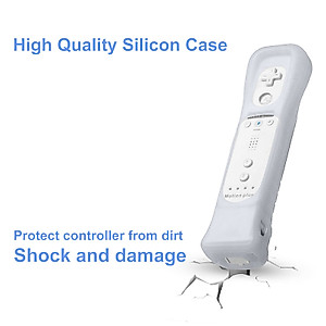 bangbird Motion Plus Adapter Sensor W/Silicon Case for Nintendo Wii Remote Controller, MotionPlus Adaptor Accelerator - 2 Pcs White