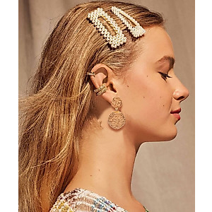 Statement Raffia Earrings, Boho Handmade Straw Rattan Drop Earrings, Geometric Raffia Lantern Dangle Earrings for Women Summer Beach Jewelry (Brown)