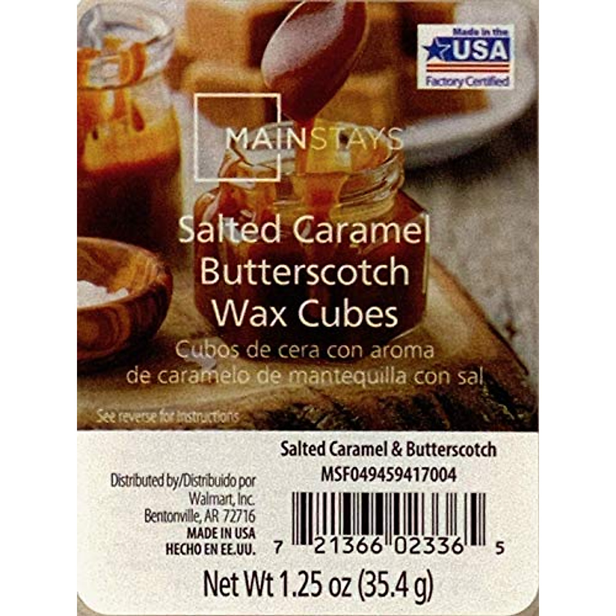 Mainstays Salted Caramel Butterscotch Wax Cubes 4-Pack