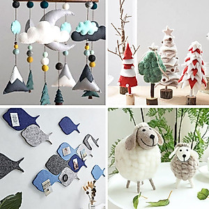 Jtnohx Soft White Felt, Flexible Felt Fabric for Toy Handwork, 12"x12" 20Pcs Felt Sheets 1.4mm Thick for DIY Craft and Sewing Projects