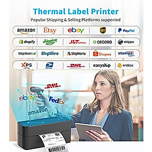 Thermal Label Printer, Phomemo Shipping Label Printer, Thermal Printer for Small Business Compatible with Mac Windows and Chromebook, Widely Used for Amazon, Ebay, Shopify, Etsy, UPS, USPS, FedEx, DHL