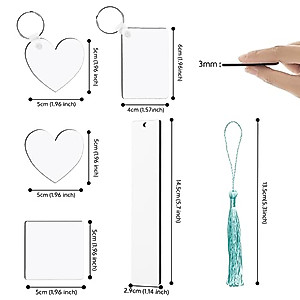 36 Pack Sublimation Blank Set, OFFNOVA Sublimation Blank Key Chains Fridge Magnets Bookmarks for DIY Sublimation Transfer Heat Press Printing