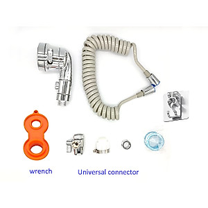 FLYYQMIAO Sink Faucet Hose Sprayer for Hair Washing Bathroom Sink Sprayer Rinser Attachement for Pet Dog Shower, Bathtub Faucet Shower Head Replacement for Baby Bath with 3 Settings & On Off Switch