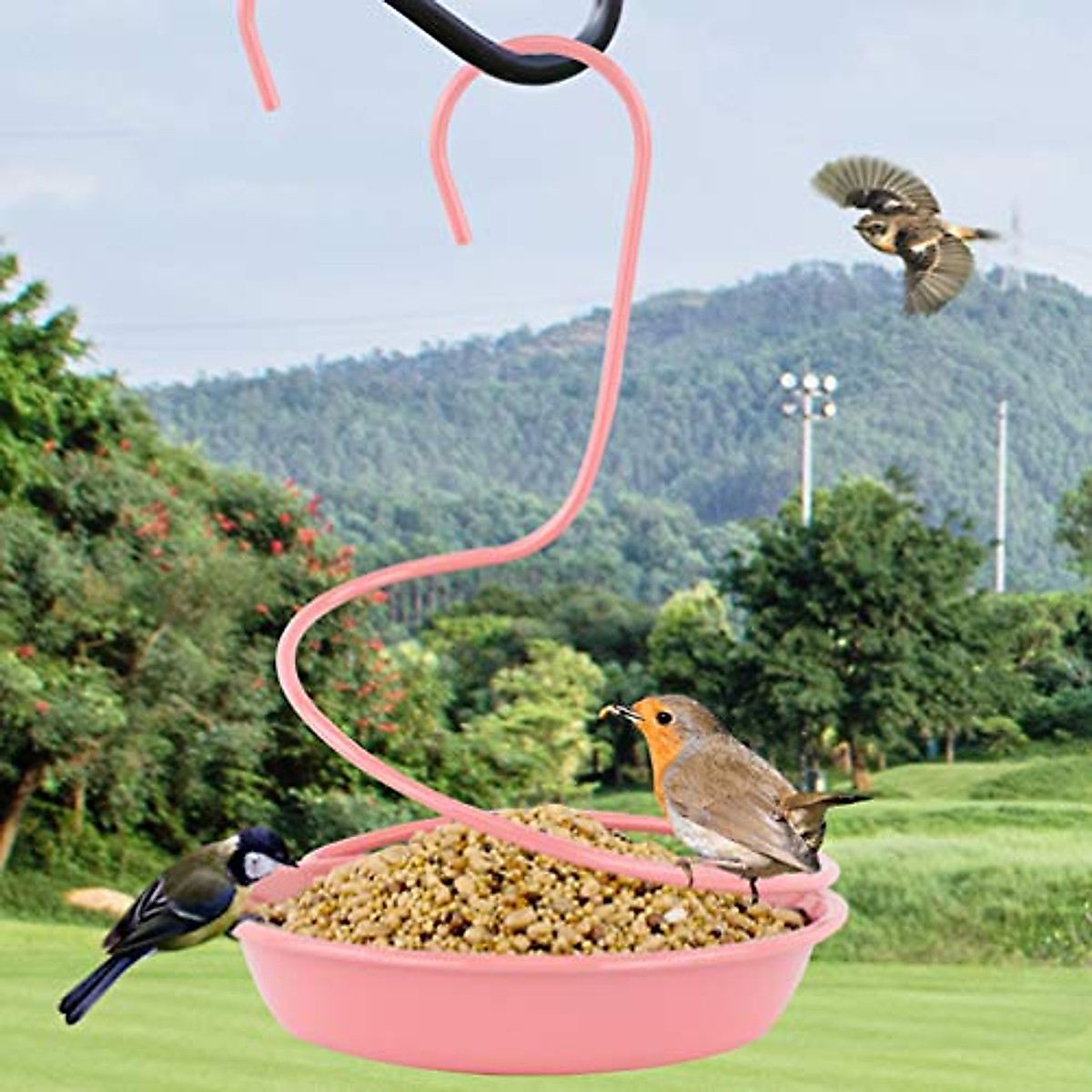 Happyyami Squirrel Feeders 1Pcs Hanging Bird Feeder Garden Birds Water Bowl for Outdoor Hummingbird Feeder Wild Bird Outside Feeders Hanging Squirrel Feeder Humming Bird Feeder