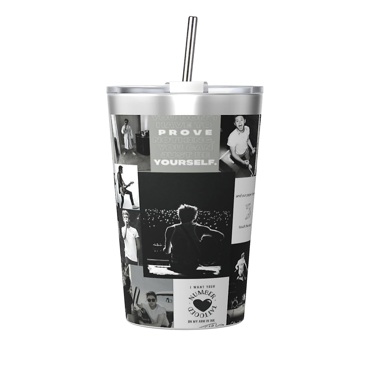 UALWORY Niall Music Horan Tumbler Cup 12oz Travel Coffee Mug with Lid and Straw Stainless Steel Insulated Mugs