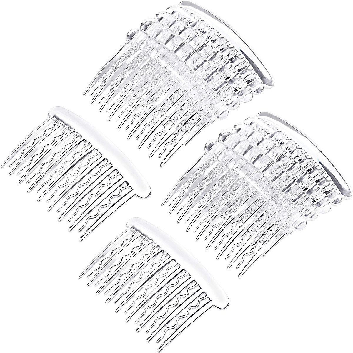 Gejoy 12 Pieces Plastic Teeth Hair Combs Tortoise Side Comb Hair Accessories(Transparent)