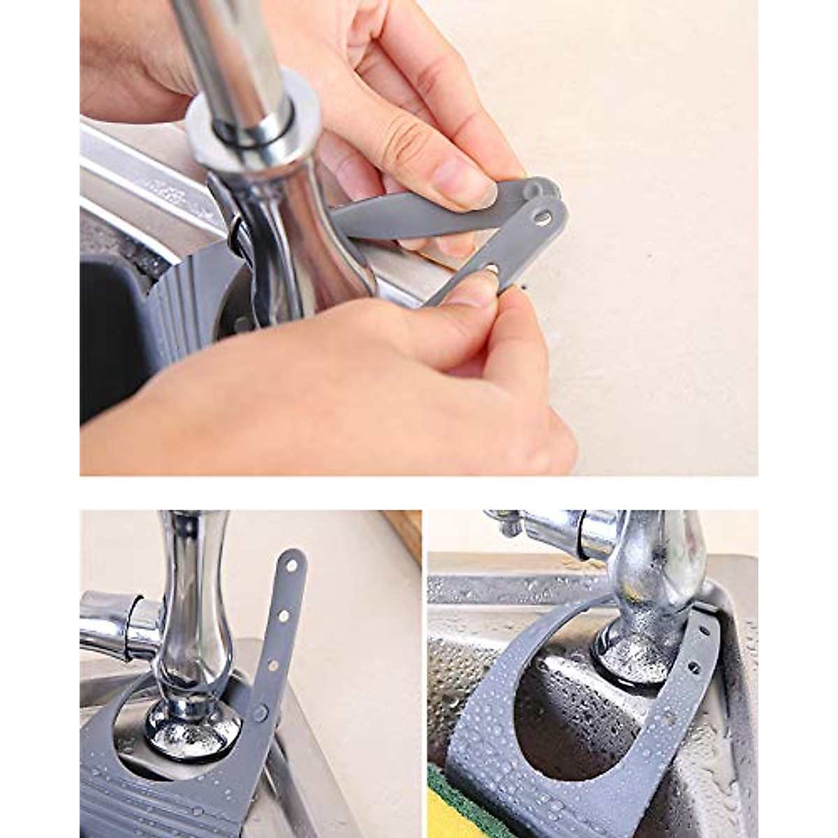 YYaaloa Sink Basket Sink Strainers Basket Kitchen Drain Shelf Sink Storage Holder (style 2- Beige)