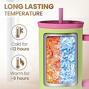 SANDJEST Stainless Steel Slider Tumbler With Handle 40oz & Jewelry Case with Initial Y