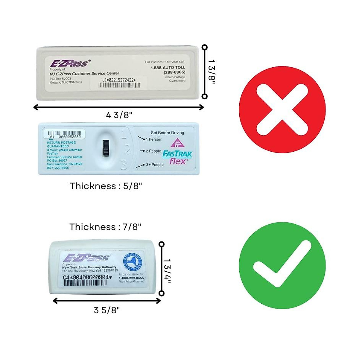 Free Thought Designs EZ Pass Holder for New EZ-Pass and I-Pass - Toll Transponder Holder - High Temp - 3 Point Mount (1 Pack) - Purple