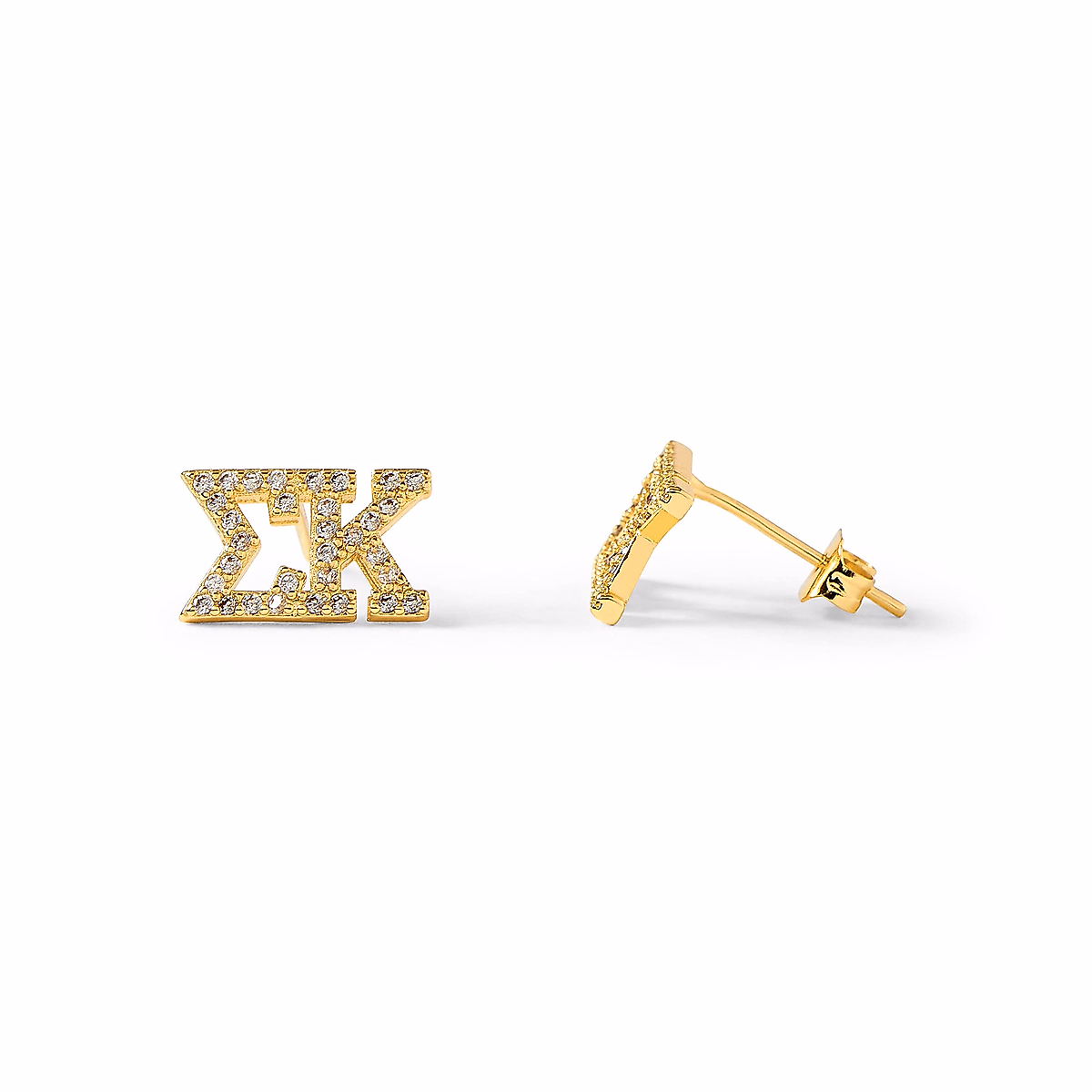 Sorority Shop Sigma Kappa Earrings — SK 18K Gold Plated Sorority Gifts Earrings, Long-Lasting Sigma Kappa Gifts for Women