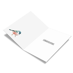 The Best Card Company - Congratulations Greeting Card with Envelope - Beautiful Appreciation, Celebration Card - Scripture Birds C7108ICGG