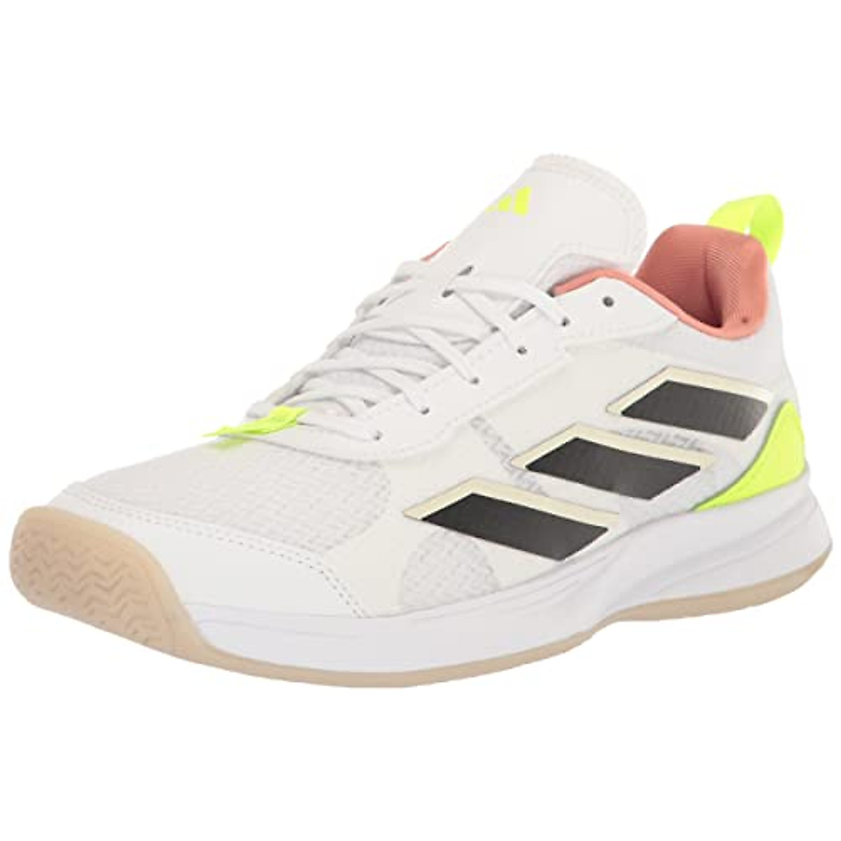 adidas Women's AvaFlash Sneaker, White/Core Black/Lucid Lemon, 7.5