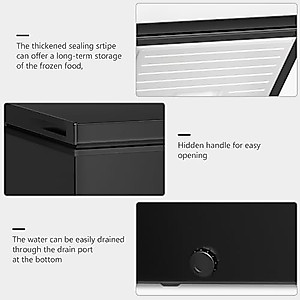 R.W.FLAME Chest Freezer 2.8 Cubic Feet, Small Deep Freezer with Basket, Adjustable Temperature, Energy Saving, Top open Door Mini Compact Freezer