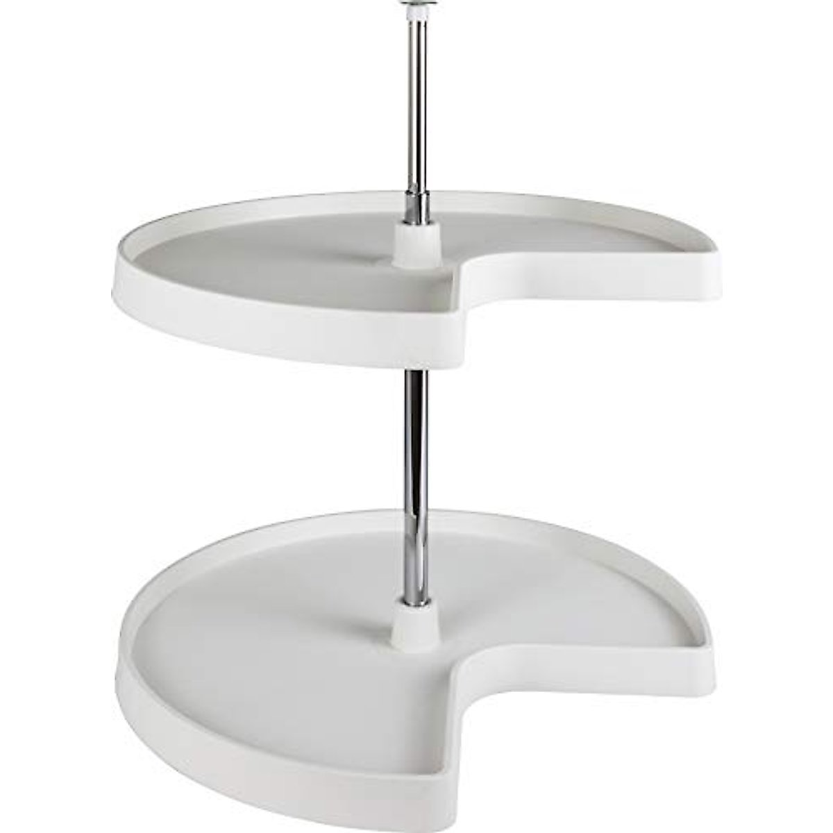 32" Diameter Kidney Plastic Lazy Susan Set with Twist and Lock Pole