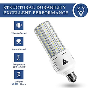 ZP 2 Pack Led Light Bulb 500W Equivalent 7500 Lumen 5000K E26/E27 Medium Base 60W led Bulb for Outdoor Indoor Lamp Area Garage Warehouse Workshop Street Backyard New Upgrade 2 Count