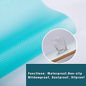 6 Pcs Shelf Mats Washable Fridge Mats Liners Waterproof Fridge Pads Mat Shelves Drawer Table Mats Refrigerator Liners for Shelves (Blue / Transparent / Pink)
