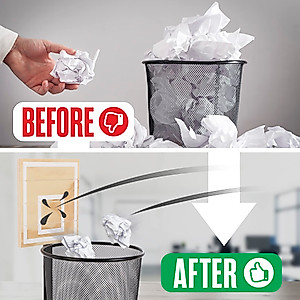 Houseables Basketball Trash Can, Basketball Hoop Trash Can, Basketball Garbage Can, 19”x10”, Brown, Wood, Basketball Hoop Basket, Basketball Net Trash Can, Basketball Wastebasket, Basketball Trashcan