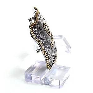 ARIAT Large Scalloped Shape Buckle with Logo, Floral and Scroll Detail, Twisted Rope Trim, 3.75"x 2.75"