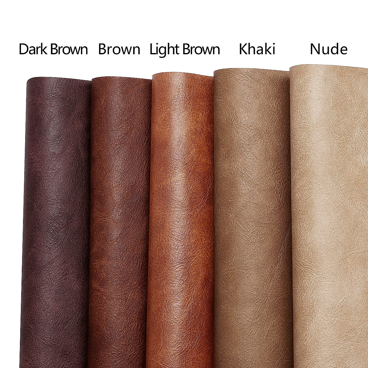 Premium Faux Leather Upholstery Fabric 1.2mm Thickness，Waterproof Upholstery Leather Distressed Bark Fabric(Light Brown,Pre-Cut 36"x54")