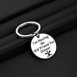 ENSIANTH Horror Gift Horror Kitchen Keychain Hannibal Lector Quote Silence of The Lambs Inspired Keychain (Friend for Dinner)