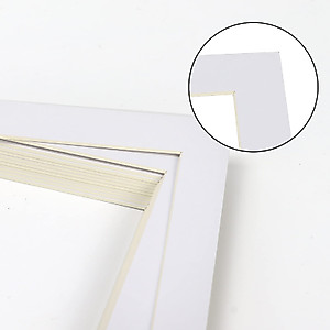 ZBEIVAN 11x14 White Picture Mats for 8.5x11 Pictures with Core Bevel Cut Frame Mattes - Pack of 12