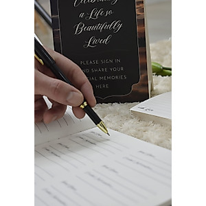 Portiche Funeral Guest Book Includes 60 Memory Cards, Pen, Table Sign, Card Box, 474 Guests Entry, Funeral Guest Book, Guest Book for Funeral, Guest Book for Funeral, Celebration of Life