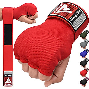 RDX Gel Boxing Hand Wraps Inner Gloves Men Women, Quick 75cm Long Wrist Straps, Elasticated Padded Fist Under Mitts Protection, Muay Thai MMA kickboxing Martial Arts Punching Training Bandages