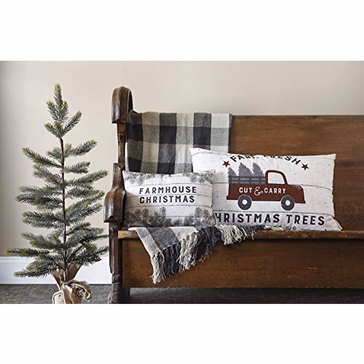 Primitives by Kathy 39798 Farmhouse Style Throw Blanket, 50 x 60-Inches, Buffalo Check