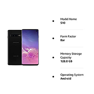 Samsung Galaxy S10 128GB 6.1" 4G LTE Fully Unlocked, Prism Black (Renewed)