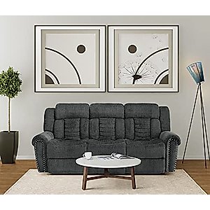 Lexicon Taylor Manual Double Reclining Sofa, Charcoal