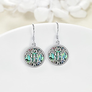 YFN Sterling Silver 3 Sister Gifts Earrings, Tree of Life Design, Hypoallergenic, for Birthday or Thanksgiving Day, 1 Pair