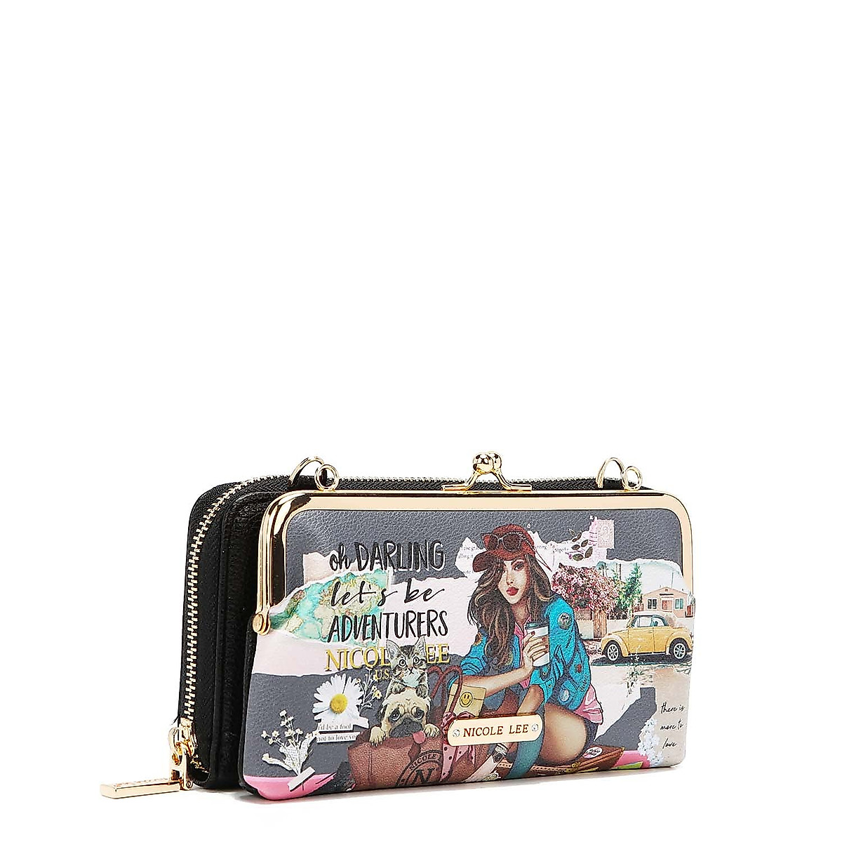 Nicole Lee Signature Kiss Lock Crossbody Wallet (JOURNEY OF STEPHANIE)