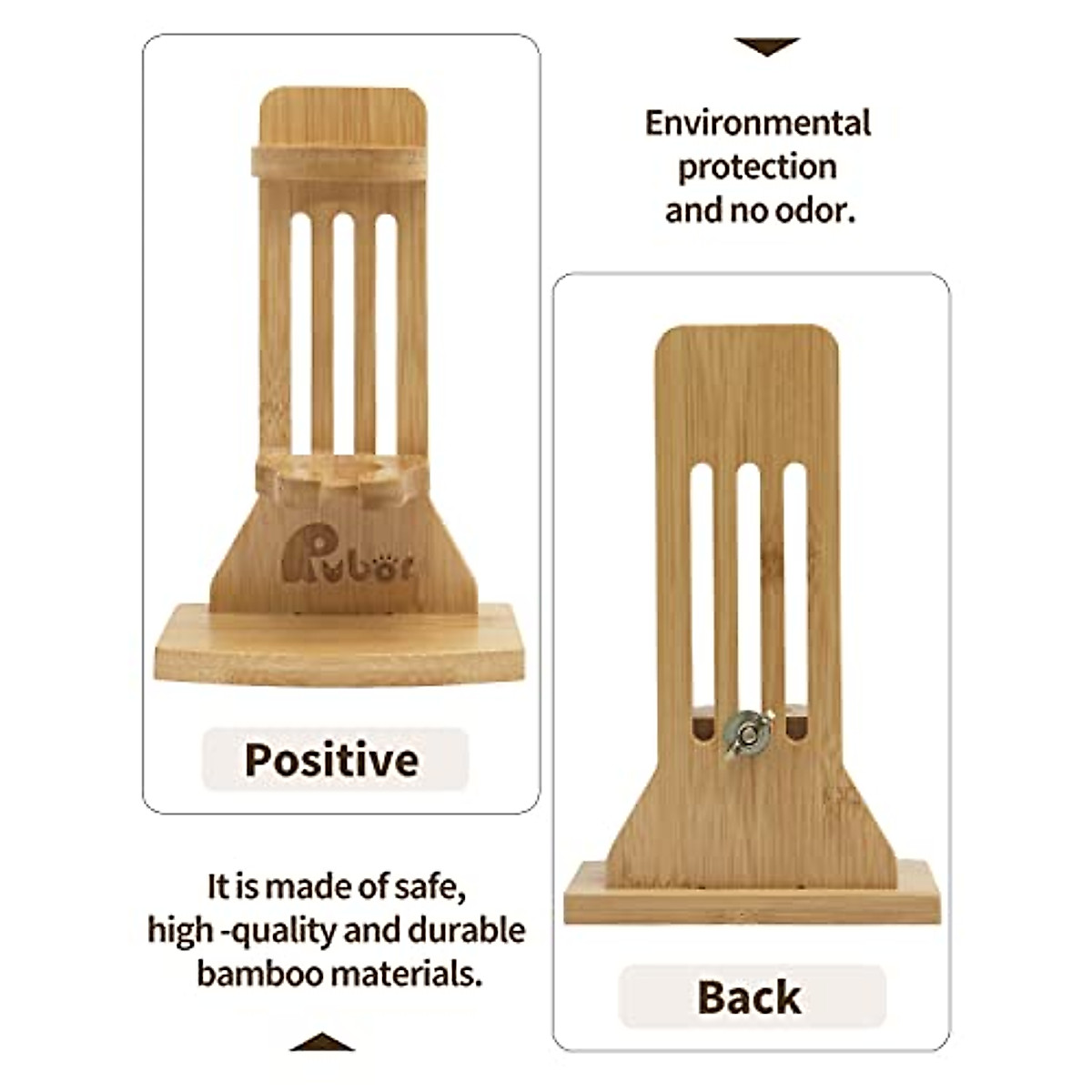 Rubor Hamster Water Bottle with Stand Small Animal Water Bottle Holder with 125ml Hanging Water Auto Dispenser for Syrian Rabbit Dwarf Gerbils Mice Rats Degus Small Pet Rodents (Bule)