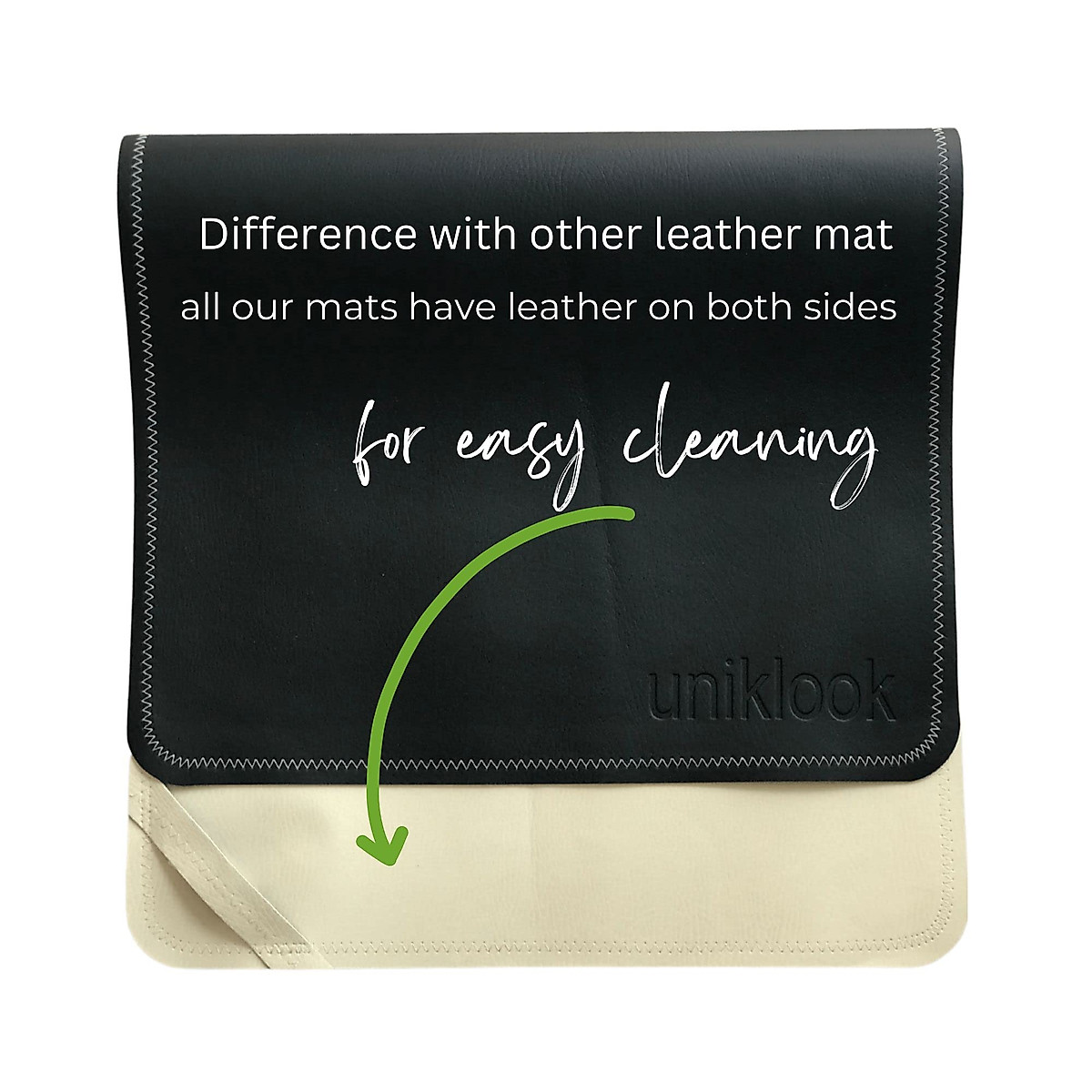 Uniklook Leather Portable Changing Pad for Baby- Vegan Leather Drop Cloth - Travel Baby Changing Mat - Baby Changing mat - Multipurpose Portable diaper change mat waterproof Large 16"x30"