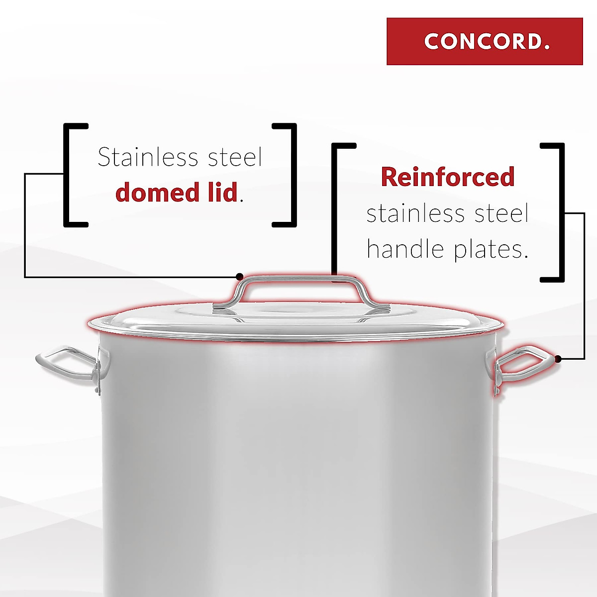 CONCORD Stainless Steel Stock Pot w/Steamer Basket. Cookware great for boiling and steaming (24 Quart)