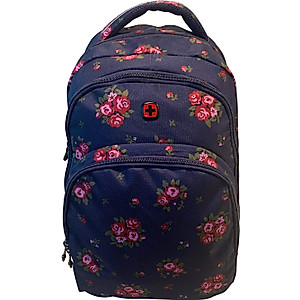 Wenger Upload Backpack With 16" Laptop Pocket And Tablet Pocket, Navy Floral Print